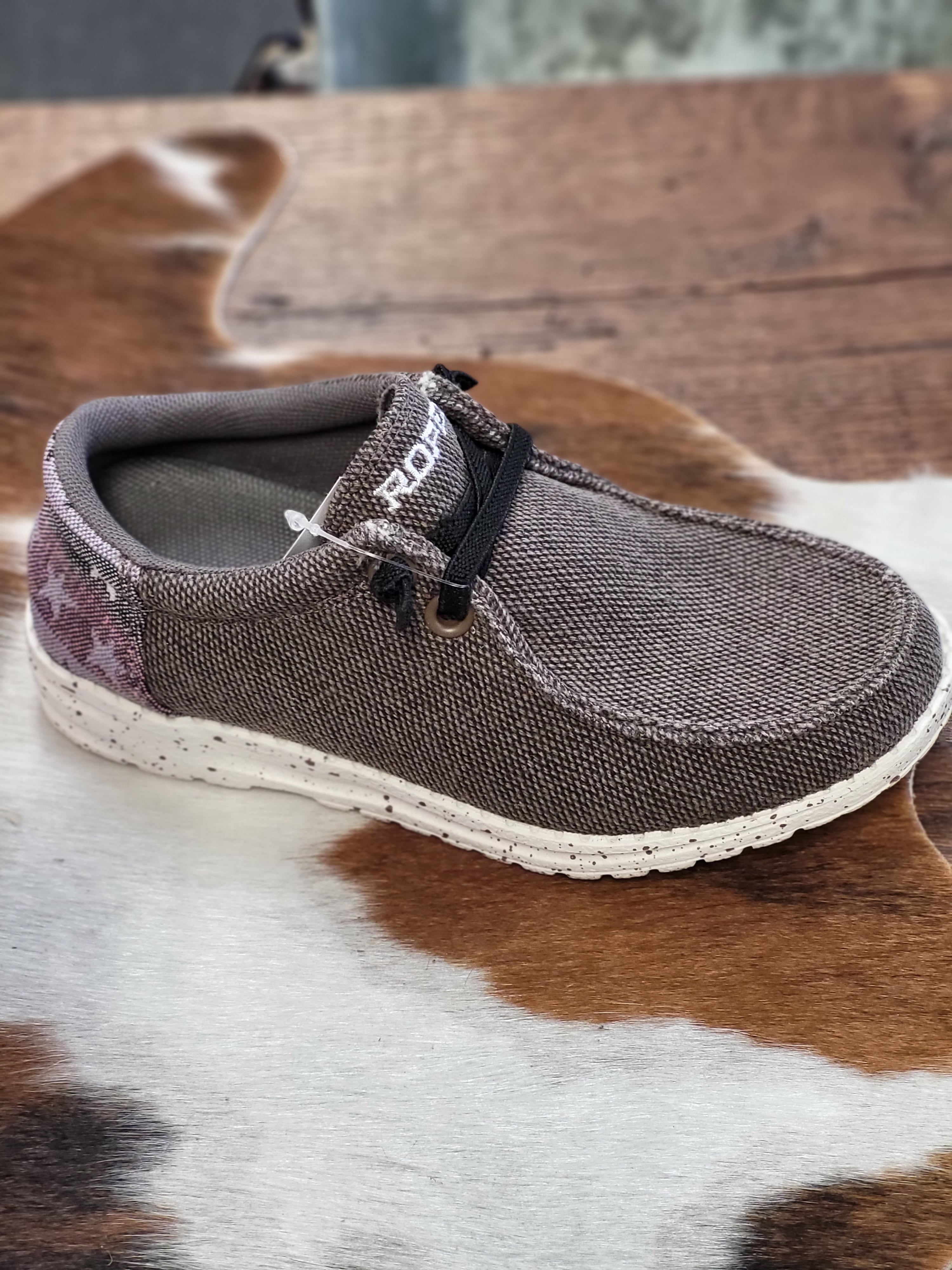 ROPER YOUTH EVA HANG LOOSE MOC BROWN CANVAS SHOE – BlueRidgeOutfitters